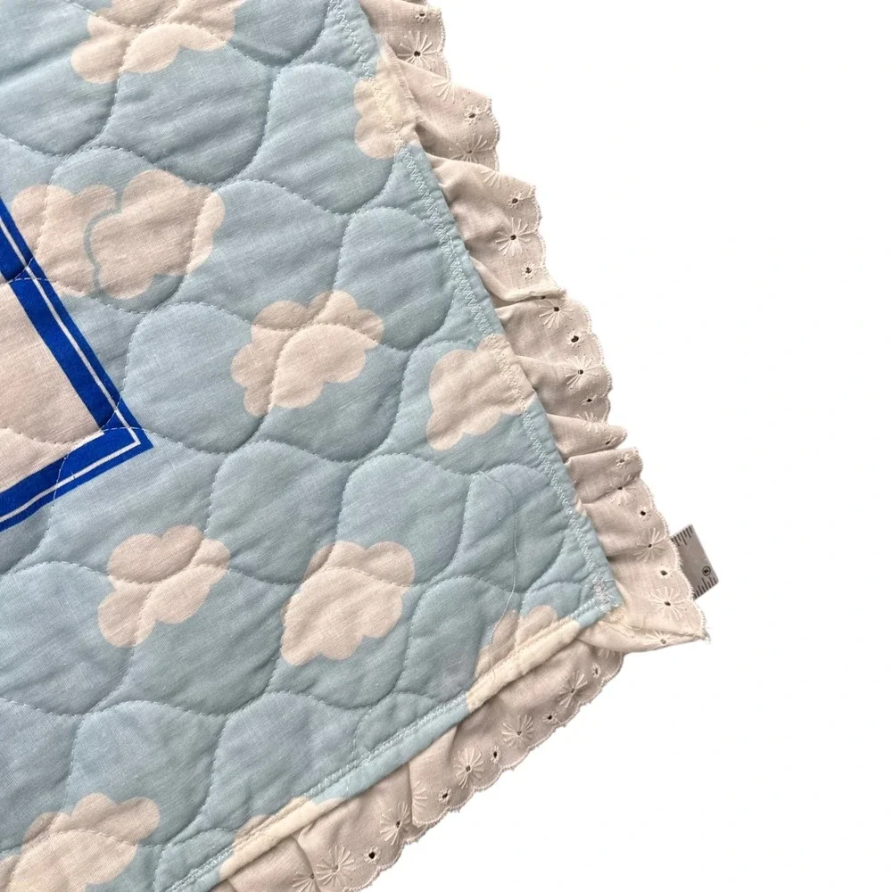 Bedding | Vintage Teddy Bear Hot Air Balloon Baby Blanket Quilt Blue ...